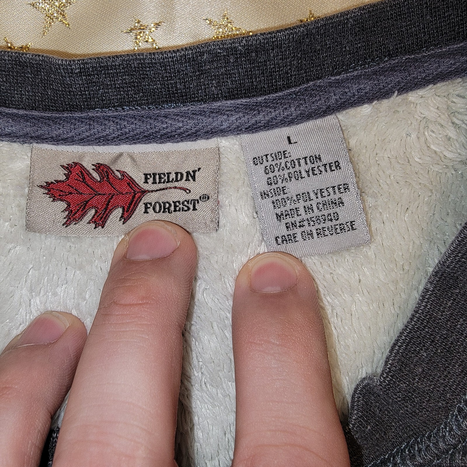 Field N' Forest Fleece Lined Waffle Knit Henley Thermal Shirt Gray Men ...