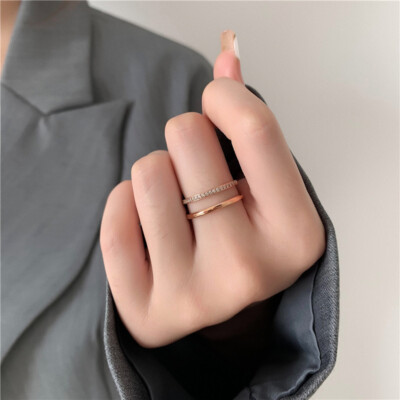 Diamond Accents Double-Layered Gold Ring Elegant and Sparkling ...