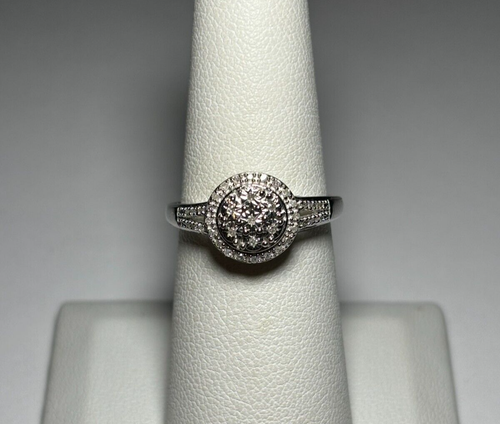 .925 Sterling Silver .10ctw Natural Diamond Ring Size 7 "GJ" | eBay