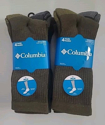Men's Columbia Boot Socks Crew Heather Ribbed Half Cushioned Multi ...