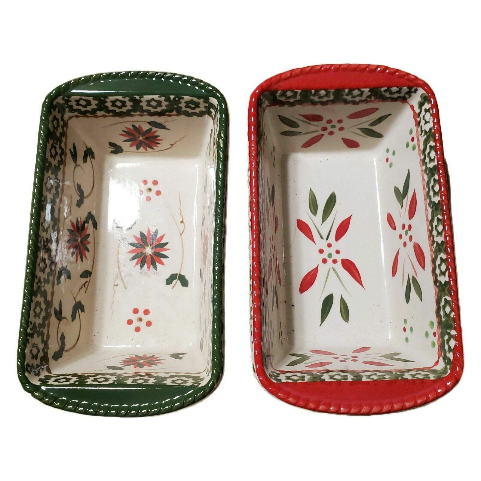 Temptations 2 Small Loaf Pans Christmas Holiday Gift Bread baking QVC ...