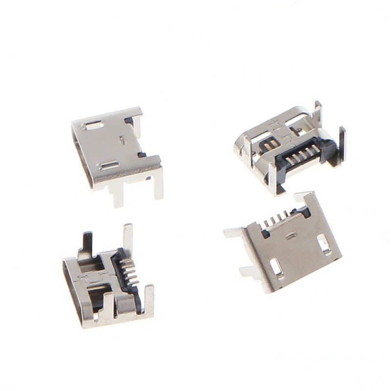 10 Pcs Micro USB Type B 5 Pin Female Socket Connector SMD 4 Legs 90 ...