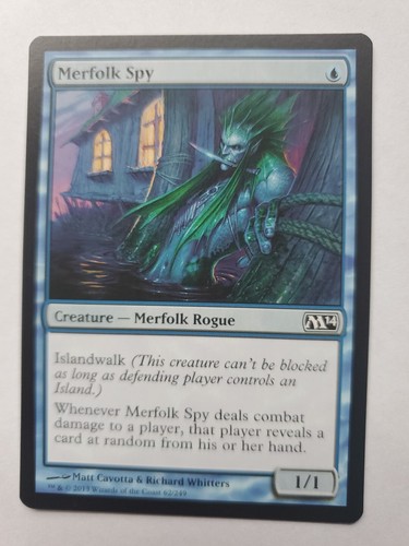 MTG Magic The Gathering Card Merfolk Spy Creature Merfolk Rogue Blue ...