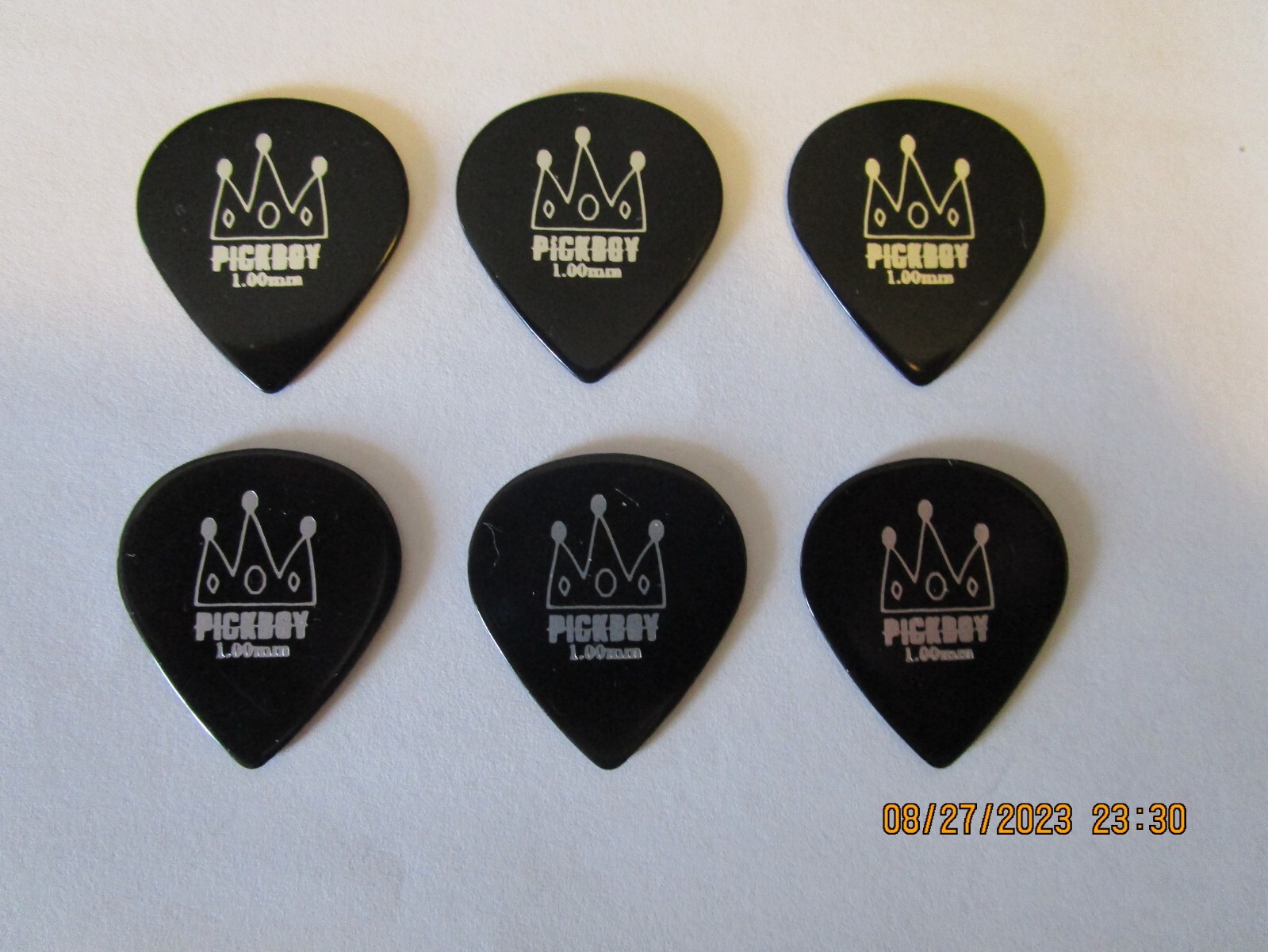 6 Pack Pickboy Celluloid Guitar Picks Rounded Raindrop 1.00mm Heavy ...