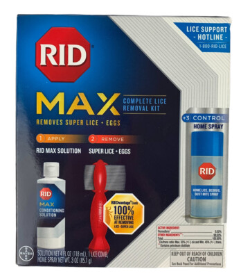 RID MAX Complete Lice Removal Kit with Conditioner, Spray & Lice Comb ...