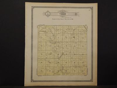 North Dakota, Walsh County Map, Tiber Township 1910 K9#61 | eBay