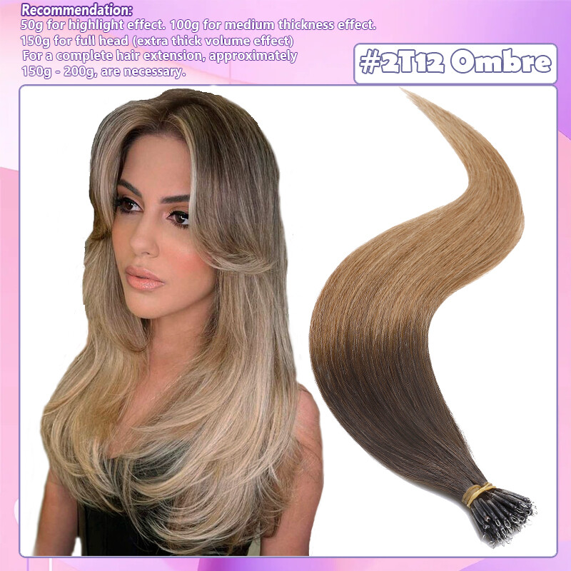 1g Nano Ring Tip Rings Bead Bleach White Remy Human Hair Extensions ...