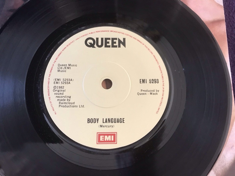 QUEEN “Body Language” 7” Vinyl Record JOHN LENNON tribute B-SIDE “Life ...