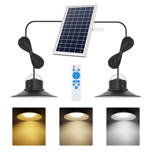 Solar Indoor Lights Outdoor, LED Solar Pendant Lights 3 Color Dimmable ...
