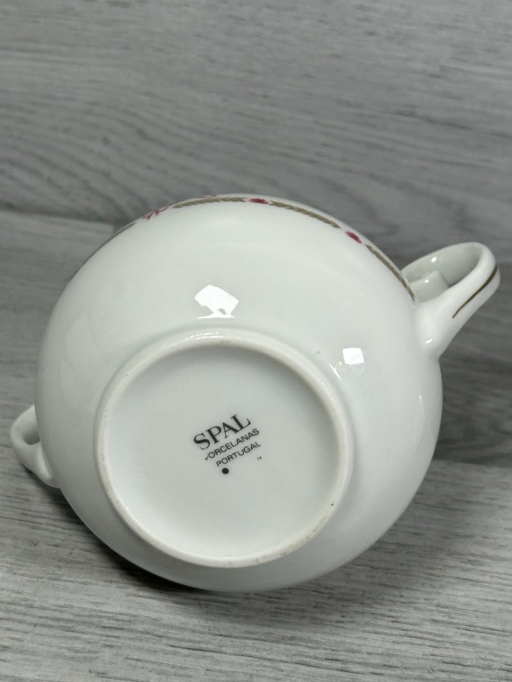 Spal Sugar Bowl Floral Design Porcelain Made In Portugal | eBay UK