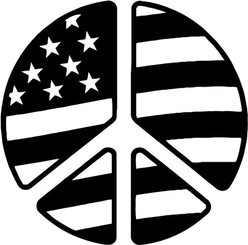 American Flag Peace Sign Symbol VINYL DECAL bumper sticker car window ...