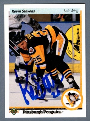 Kevin Stevens Signed 1990-91 Upper Deck NHL Rookie RC #14 LSCM COA ...