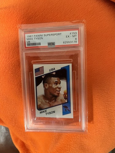 1987 panini mike tyson boxing card RC rookie PSA 6 UK World Champion Ex ...
