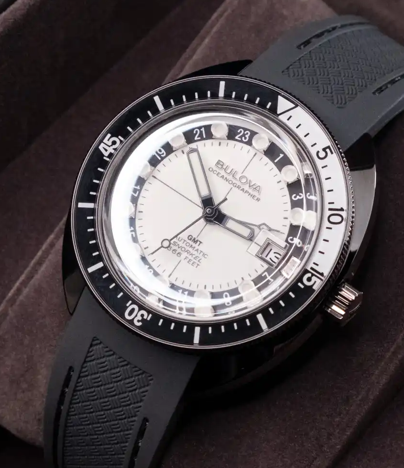 Bulova Oceanographer Automatic GMT Gray White Dial Sapphire Men's Watch ...