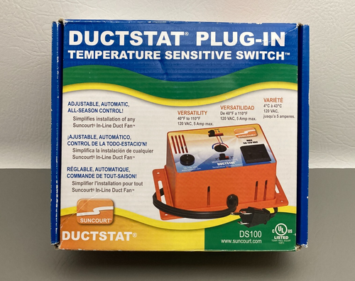 Suncourt Ductstat Temperature Sensitive Switch Plug-In Duct Fan Switch ...