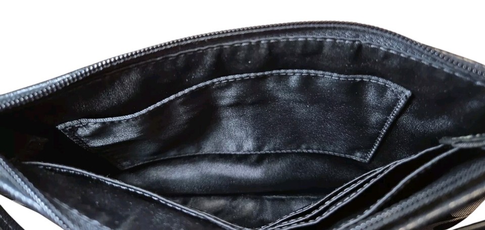 Coach Ashley Jacquard Fabric Black Signature C Clutch Wristlet Purse ...