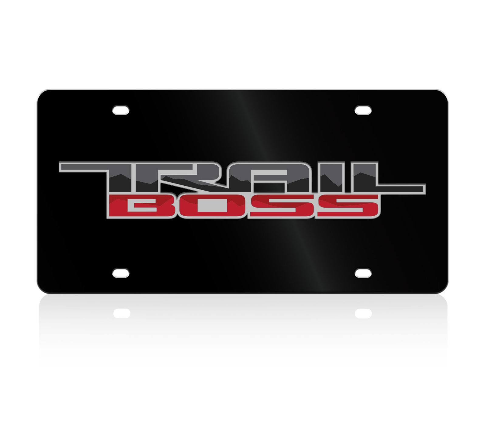 Chevrolet Trail Boss Inlaid Design Matte Black License Plate Official ...