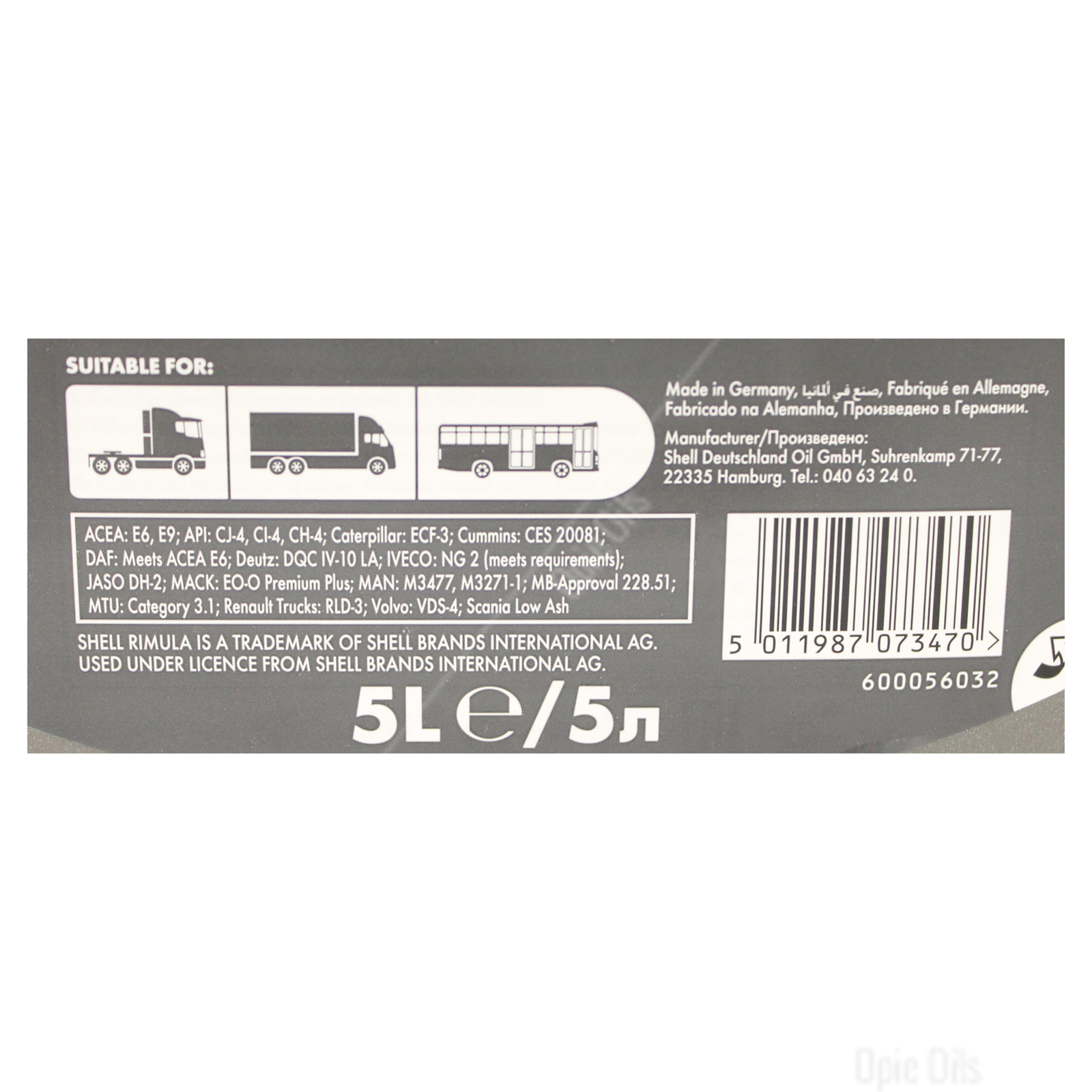 Shell Rimula R6 LM 10W-40 10W40 CJ4 Synthetic Heavy Duty Engine Oil 5 ...