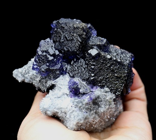 Unique!!!Museum Level Ladder-like Blue Fluorite Crystal Mineral ...