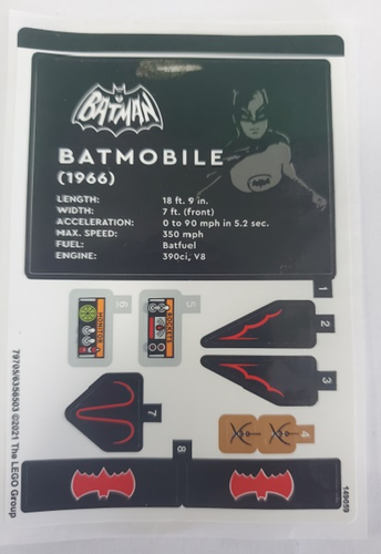 LEGO STICKER SHEET ONLY 76188 BATMAN CLASSIC TV SERIES BATMOBILE from ...