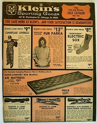 KLEIN'S SPORTING GOODS SALE CATALOG FALL-WINTER 1966 RIFLES HUNTING ...