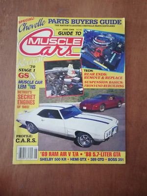 Guide to Muscle Cars Magazine June 1988 - 1971 Stage 1 GSX - Secret ...