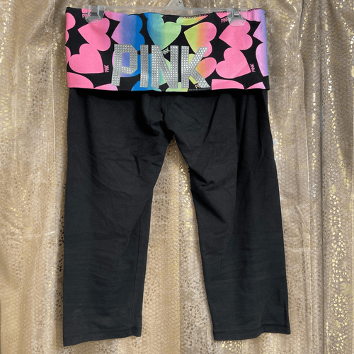 PINK Victorias Secret Y2K Colorful Hearts Rhinestone Fold over Bling ...
