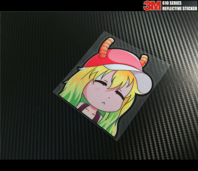 Reflective Miss Kobayashi's Dragon Maid Lucoa PEEKING Cute JDM Sticker ...