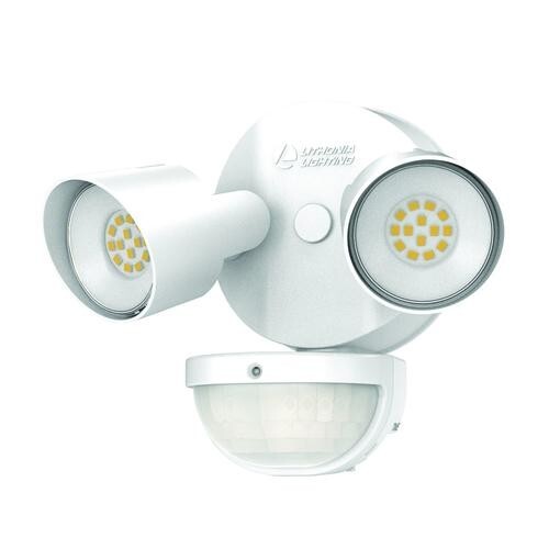 White LED Dual Head Motion Sensor Cast Aluminum Outdoor Security Flood ...