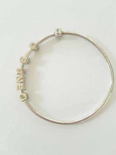 Vintage Silver Chanel Charm Spelling Words - CHANEL - Bangle BRACELET ...