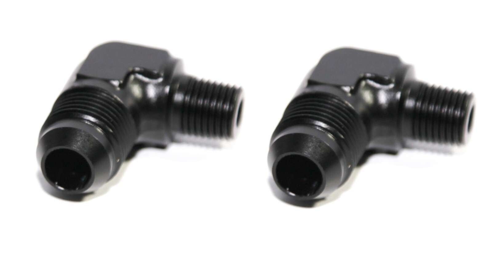 2pc For 90 Deg Flare Fuel Oil Gas Line 8AN Male to Male 1/4"NPT Fitting ...