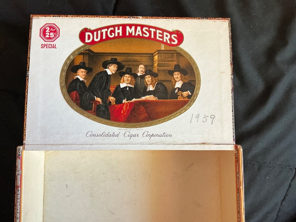 Vintage DUTCH MASTERS Panetela Cigar Box 50 Fine Cigars - Empty Box ...