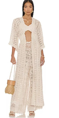 Womens Just Be Queen Quinn Crochet Knit Cover Up Kimono Sleeve Duster ...