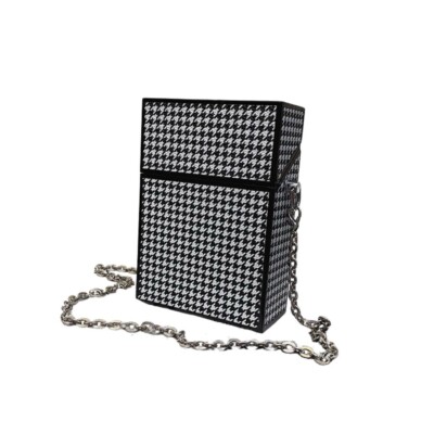 Houndstooth Mini Hard Shell Crossbody Elegant Clutch/Purse/Bag | eBay
