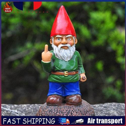 Middle Finger White Beard Dwarf Ornaments 5.9in Tall Funny Indoor ...