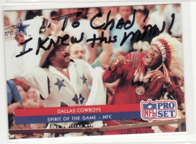 JERRY RHOME DALLAS COWBOYS PERSONALIZED AUTOGRAPHED CARD RARE COOL ...