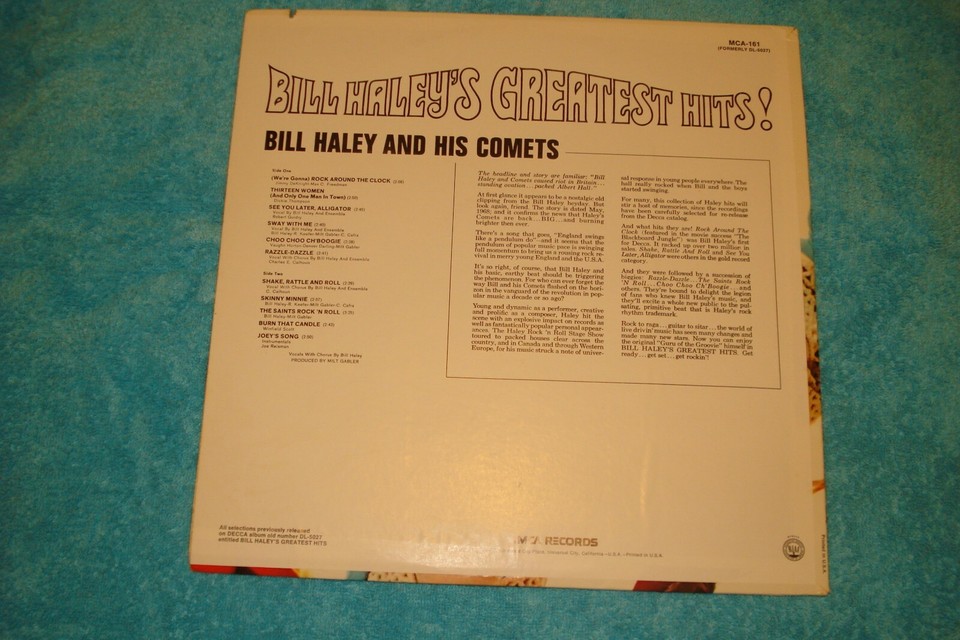 SIGNED BY AL RAPPA BASSIST "BILL HALEY'S GREATEST HITS" ROOTS ROCK ...