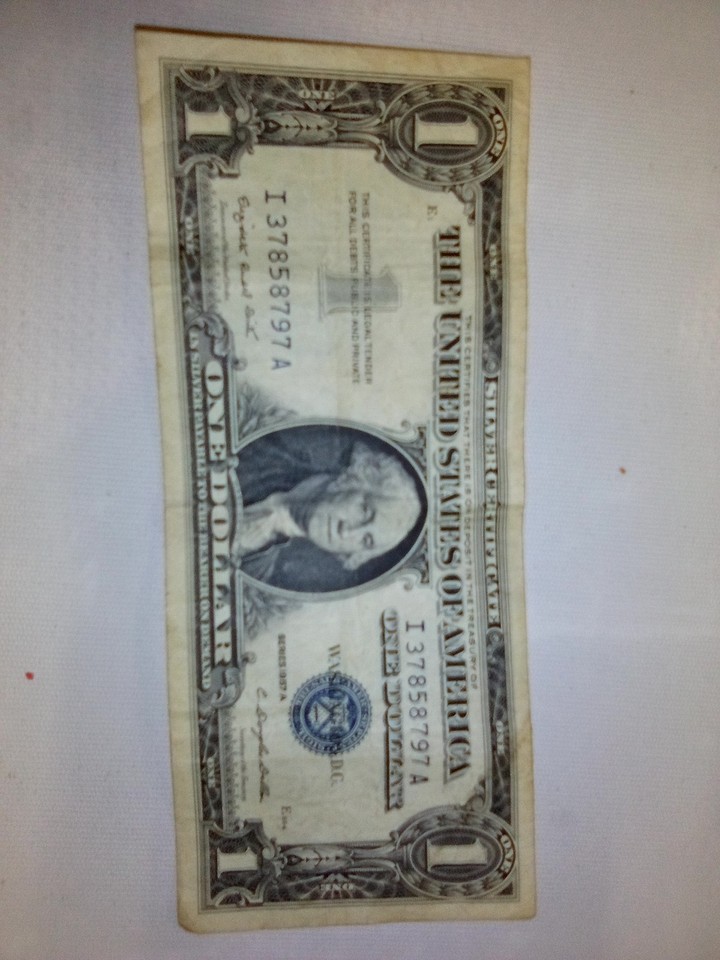 Series 1957 A Silver Certificate Blue Seal Dollar Bill | eBay