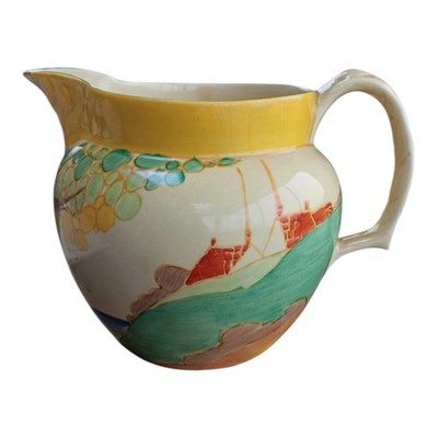 Clarice Cliff Secrets Pattern Large PERTH SHAPE Jug Art Deco Ceramic ...