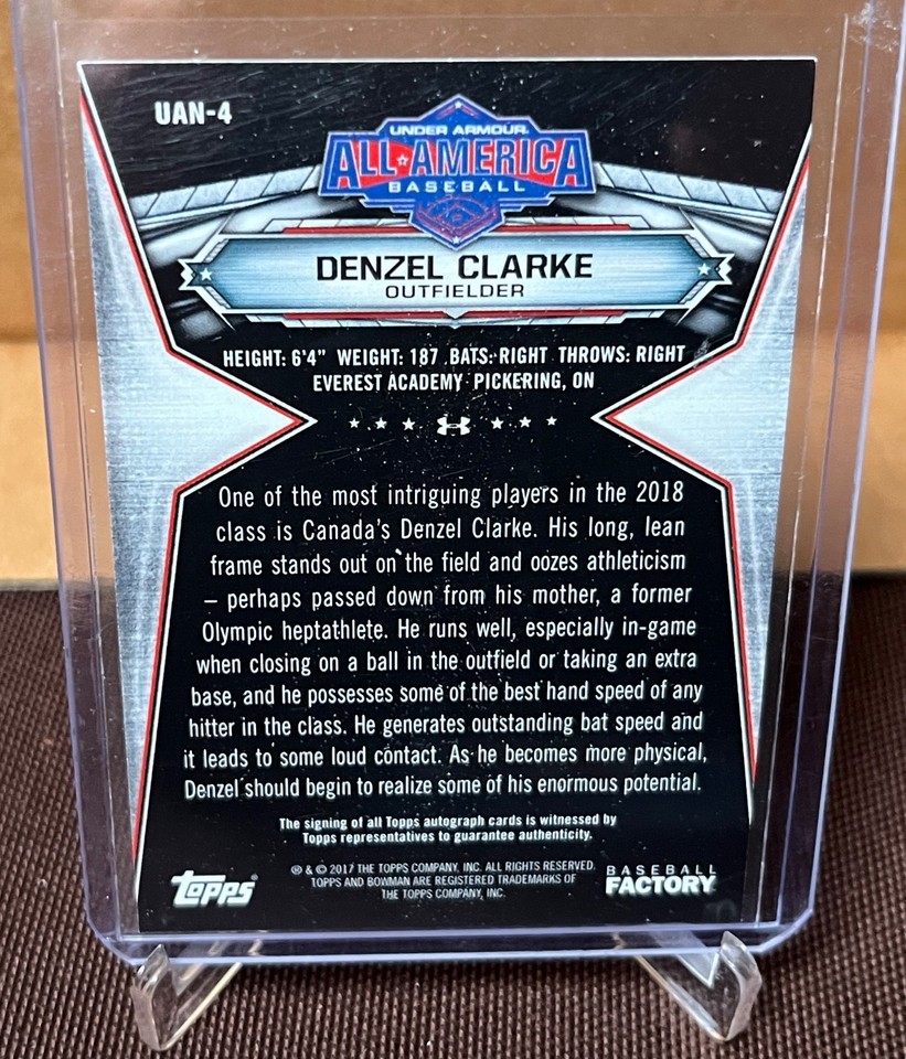 2017 Bowman Draft - Denzel Clarke - Under Armour All America On Card ...
