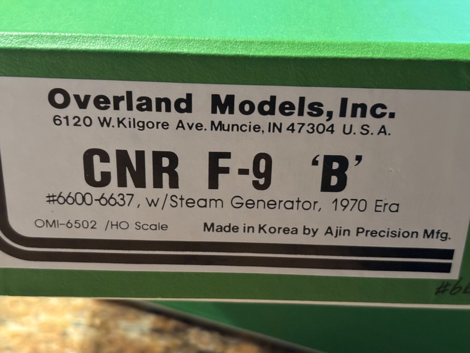 OVERLAND/AJIN (KOREA) #OMI 6502 HO SCALE BRASS F-9B UNDEC LOCOMOTIVE ...
