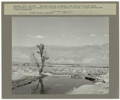 Photo:Manzanar, Calif. May 1942. The water reservoir at Manzanar | eBay