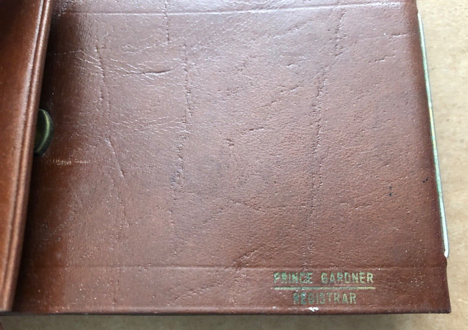 Vintage PRINCE GARDNER Registrar Brown Leather Pocket Photo Album ...