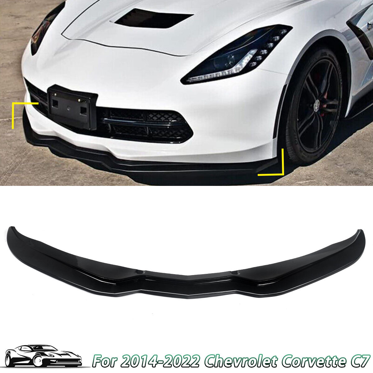 For 2014-2019 Corvette C7 Stage 2 Front Bumper Lip Splitter Spoiler ...