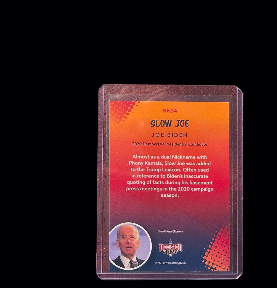 DECISION 2020 TRUMP NICKNAMES SLOW JOE BIDEN RARE RAINBOW 06/10 MINT ...