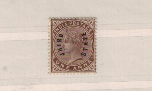 India 1885 Jind State SG 2 JIND STATE OVPT on 1d Brown Purple Mint F/VF ...
