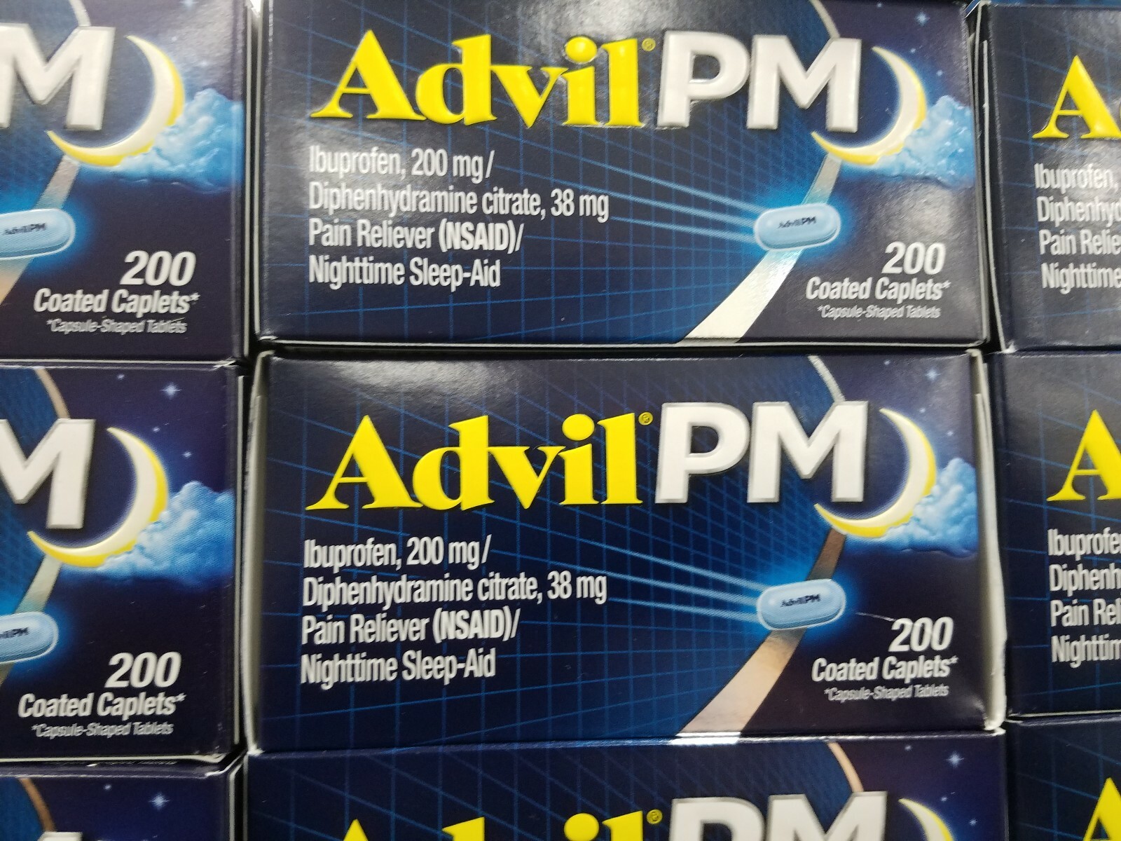 NEW ! Advil PM Pain Reliever Nighttime Sleep Aid Caplets 200 Caplets ...