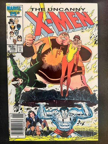 The Uncanny X-Men #206 1986 VF+ 7.5 **NICE COPY!** X-men vs the BLOB ...