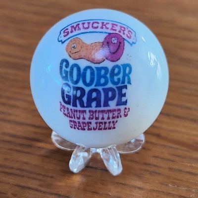 SMUCKERS GOOBER PEANUT BUTTER GRAPE JELLY MARBLE COLLECTOR 1" SHOOTER ...