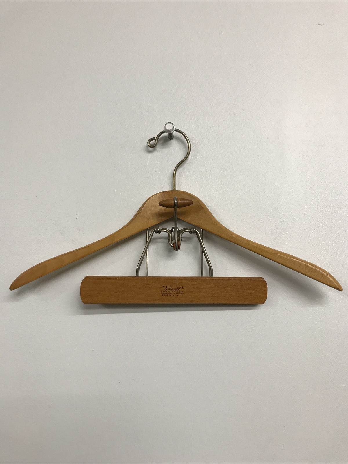 Vintage Setwell Garment Clamp Hanger Wood Hanger | eBay